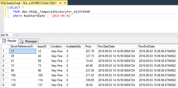 SQL Server 2016 Features Temporal Tables SQL In The Wild
